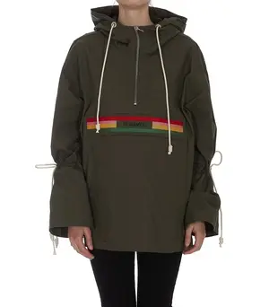 Palm Angels Striped Hooded Jacket