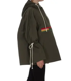 Palm Angels Striped Hooded Jacket