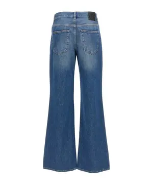 Off-White Logo Patch Wide Leg Jeans
