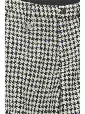 ROTATE BY BIRGER CHRISTENSEN Houndstooth Wide-leg Cargo Pants