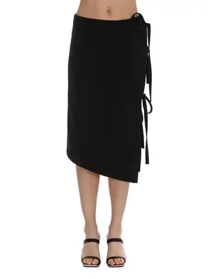 Off-White Tie-fastening Asymmetric Skirt