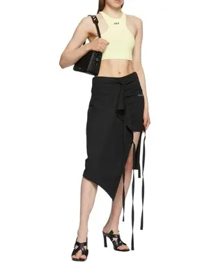 Off-White Tie-fastening Asymmetric Skirt
