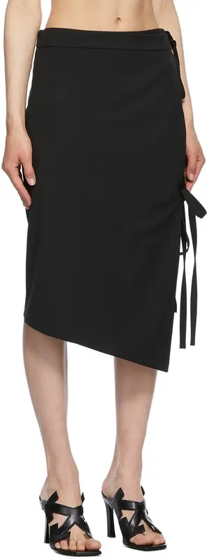 Off-White Tie-fastening Asymmetric Skirt