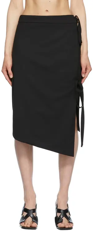 Off-White Tie-fastening Asymmetric Skirt