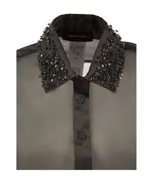Fabiana Filippi Embellished Semi-sheer Shirt