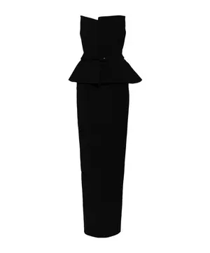 Roland Mouret Draped Crepe Gown - Black