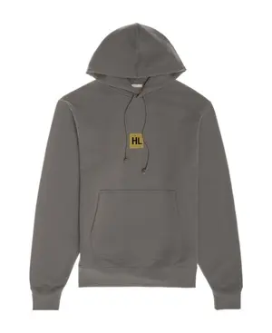 Helmut Lang Drawstring Graphic-print Hoodie - Gray