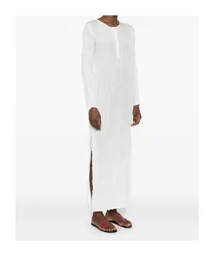 P.a.r.o.s.h Textured Long-sleeved Midi Dress