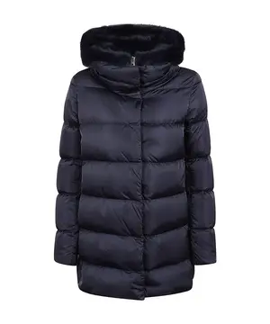 Herno Hooded Quilted Down Coat - New Blu