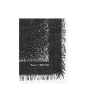 Saint Laurent Logo Detailed Dotted Scarf