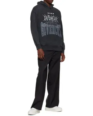 Givenchy Logo Embroidered Drawstring Hoodie