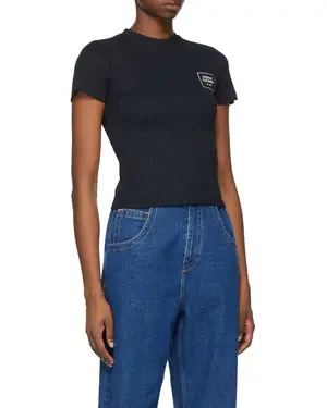 Opening Ceremony Ribbed Stretch Cotton T-shirt
