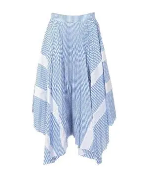 Palm Angels Asymmetric Pinstriped Pleated Skirt