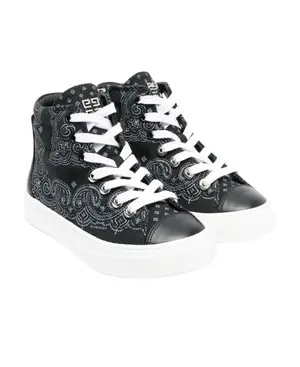 Givenchy Bandana-print High-top Sneakers - Black