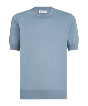 Brunello Cucinelli Knitted T-shirt - Slate
