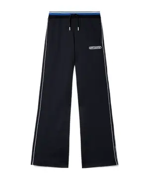 Off-White Drawstring Straight Leg Pants - Black