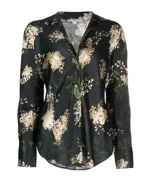 Vince Floral Print Silk Shirt - No