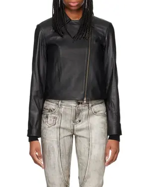 Vince Off-centre Zip Jacket - Black