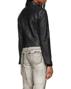 Vince Leather Off-centre Zip Jacket