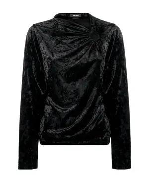 Isabel Marant Étoile Crushed-velvet Long-sleeve Top - Black