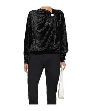 Isabel Marant Étoile Velvet Crushed Long Sleeve Top