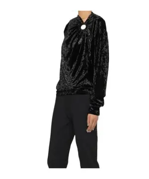 Isabel Marant Étoile Velvet Crushed Long Sleeve Top