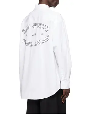 Off-White Logo Embroidered Long-sleeved Shirt