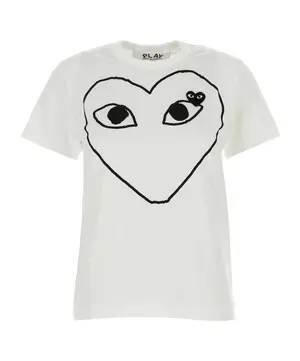 Play Comme Des Garcon Comme Des Garçons Play Heart Print Crewneck T-shirt - White