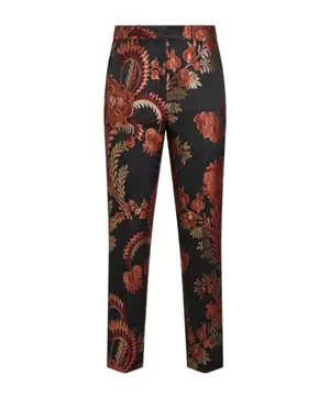 Etro Floral Jacquard Tapered-leg Trousers