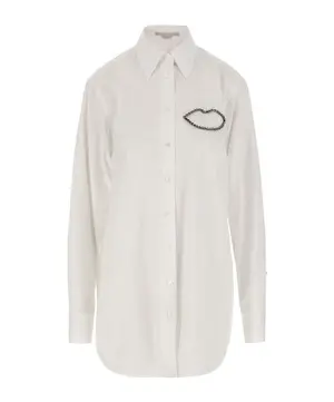 Stella McCartney Embellished Curved Hem Shirt - White