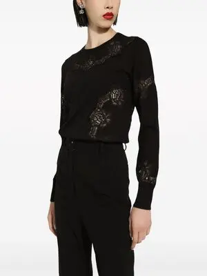 Dolce & Gabbana Dolce Gabbana Lace Detail Knit Top