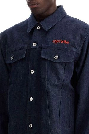 Off-White Logo Embroidered Denim Jacket
