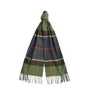 Barbour Checked Fringed Scarf