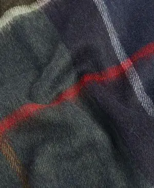 Barbour Checked Fringed Scarf