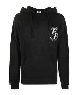 FAMILY FIRST Knitted Hoodie - Black