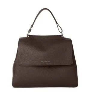 Orciani Sveva Logo Lettering Medium Shoulder Bag - Brown