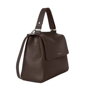 Orciani Sveva Logo Lettering Medium Shoulder Bag - Brown