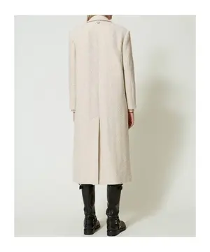 TWINSET Double-breasted Herringbone Coat
