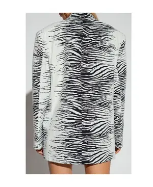 Attico Zebra Print Single-breasted Blazer