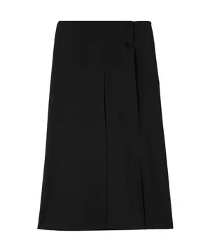 Loro Piana Bull Pleated High-rise Midi Skirt - Black