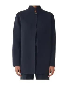 Fabiana Filippi Long-sleeved Coat - Blue