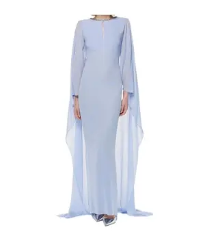 Roland Mouret Chiffon Gown Dress - Light Blue