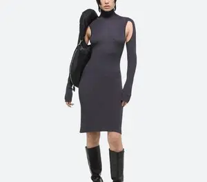 Helmut Lang High-necked Dress With Cut-out Shoulders