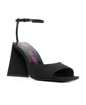 Attico Piper Square Toe Satin Sandals