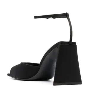 Attico Piper Square Toe Satin Sandals