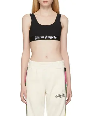 Palm Angels Logo-underband Scoop-neck Bra