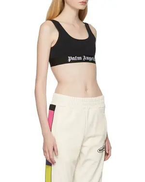 Palm Angels Logo-underband Scoop-neck Bra