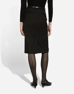 Dolce & Gabbana Pinstriped Calf-length Skirt