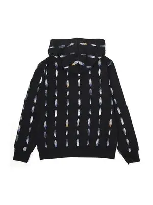 MARCELO BURLON COUNTY OF MILAN Feather-print Cotton-blend Hoodie