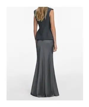 SELF-PORTRAIT Sleeveless Buttoned Maxi Dress